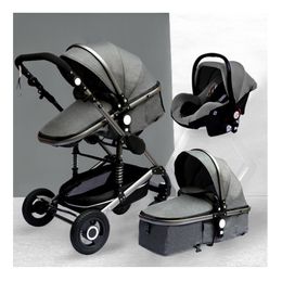 TPFLiving Kombi-Kinderwagen 3in1 Set - Modell 2 Stoff - Grün