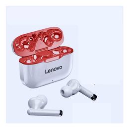 Lenovo LP1 Bluetooth-Kopfhörer Weiß mit rotem Rand