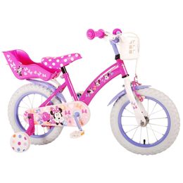 TPFSports Disney Minnie Kinderfahrrad - Mädchen - 14 Zoll - 2 Handbremsen - Pink