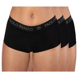 Paolo Renzo® Damen Baumwoll Panty SPORT LINE 6 Paar - Größe S - Schwarz