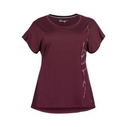 sheego Große Größen: Funktionsshirt mit seitlichem Druck, mit REPREVE®, aubergine, Gr.44/46