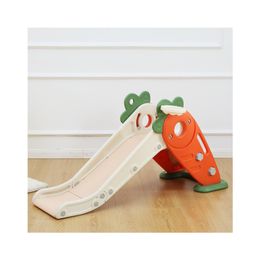 BABY VIVO Kinderrutsche / Rutsche mit Basketballkorb - Karotte in Orange