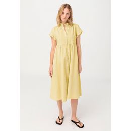hessnatur Kleid mit Rüschen aus Bio-Baumwolle und Leinen Größe: 38