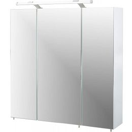 Schildmeyer Spiegelschrank Badspiegel Wandspiegel 3 Türen Schalter/Steckdose Weiß Hochglanz