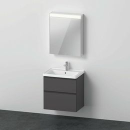 Duravit - D-Neo Möbel-Set, Möbelwaschtisch mit Waschtischunterschrank wandhängend und led Spiegelschrank (Anschlag rechts), 650x2000mm, DE0115R,