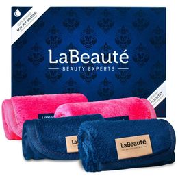 LaBeauté Gesichtsreinigungstuch Abschminktücher Mikrofaser 21x21 cm pink und dunkelblau