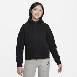 Nike Sportswear Tech Fleece Hoodie mit durchgehendem Reißverschluss für ältere Kinder (Mädchen) - Schwarz