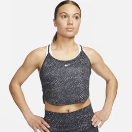 Nike Dri-FIT One Kurz-Tanktop mit Print für Damen - Schwarz