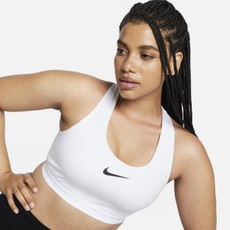 Nike Swoosh High Support verstellbarer Sport-BH ohne Polster für Damen - Weiß