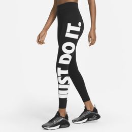 Nike Sportswear Essential Leggings mit hohem Bund und Grafik für Damen - Schwarz