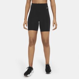 Nike One Bike Shorts mit mittelhohem Bund für Damen (ca. 18 cm) - Schwarz