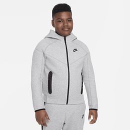 Nike Sportswear Tech Fleece Hoodie mit durchgehendem Reißverschluss für ältere Kinder (Jungen) (erweiterte Größe) - Grau