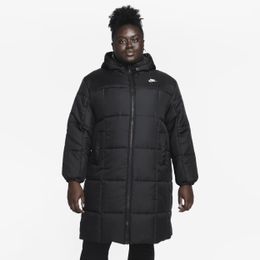 Nike Sportswear Classic Puffer lockerer Therma-FIT Parka mit Kapuze für Damen (große Größen) - Schwarz