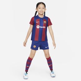 FC Barcelona 2023/24 Home dreiteiliges Nike Dri-FIT-Set für jüngere Kinder - Blau