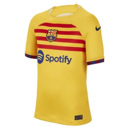 FC Barcelona 2023/24 Stadium Fourth Nike Dri-FIT Fußballtrikot für ältere Kinder - Gelb