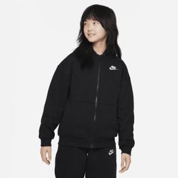 Nike Sportswear Club Fleece extragroßer Hoodie mit durchgehendem Reißverschluss für ältere Kinder (Mädchen) - Schwarz