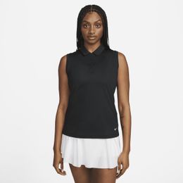 Nike Dri-FIT Victory ärmellos-Golf-Poloshirt für Damen - Schwarz