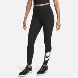 Nike Sportswear Classics Leggings mit hohem Bund und Grafik für Damen - Schwarz