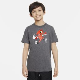 Liverpool FC Mascot Nike Fußball-T-Shirt für ältere Kinder - Grau