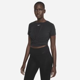 Nike Dri-FIT One Luxe Twist-Kurzarm-Kurzoberteil für Damen - Schwarz