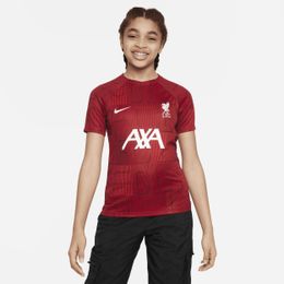 Liverpool FC Academy Pro Nike Dri-FIT Pre-Match-Fußballoberteil für ältere Kinder - Rot