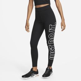 Nike Sportswear Classics Leggings mit hohem Bund und Grafik für Damen - Schwarz
