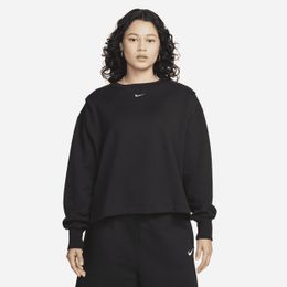 Nike Sportswear Modern Fleece extragroßes French-Terry-Sweatshirt mit Rundhalsausschnitt für Damen - Schwarz
