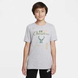 Milwaukee Bucks Nike NBA-T-Shirt für ältere Kinder - Grau