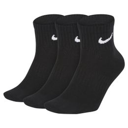 Nike Everyday Lightweight Trainings-Knöchelsocken (3 Paar) - Schwarz