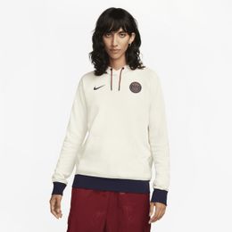 Paris Saint-Germain Essential Nike Fußball-Fleece-Hoodie für Damen - Weiß