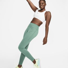 Nike Go Leggings in voller Länge mit starkem Halt, mittelhohem Bund und Taschen für Damen - Grün