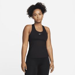 Nike Swoosh gepolstertes Sport-BH-Tanktop mit mittlerem Halt für Damen - Schwarz