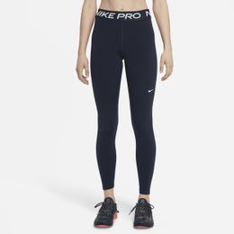 Nike Pro Leggings mit mittelhohem Bund und Mesh-Einsatz für Damen - Blau