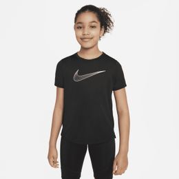 Nike One Dri-FIT Kurzarm-Trainingsoberteil für ältere Kinder (Mädchen) - Schwarz