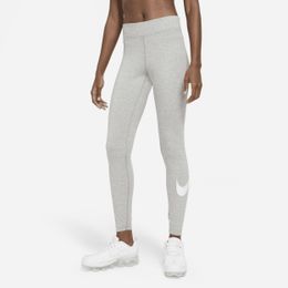 Nike Sportswear Essential Damen-Leggings mit mittelhohem Bund und Swoosh - Grau