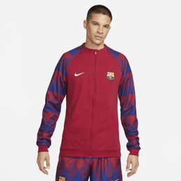 FC Barcelona Academy Pro Nike Strick-Fußballjacke mit durchgehendem Reißverschluss für Herren - Rot