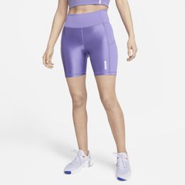 Nike Pro Biker-Shorts mit mittelhohem Bund für Damen (ca. 18 cm) - Lila