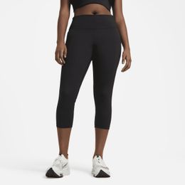 Nike Fast 3/4-Lauf-Leggings mit mittelhohem Bund für Damen - Schwarz