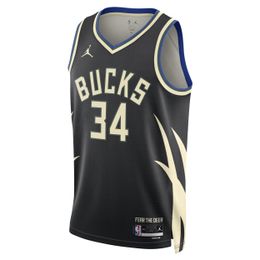 Milwaukee Bucks Statement Edition Jordan Dri-FIT NBA Swingman Trikot für Herren - Schwarz