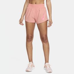 Nike Dri-FIT One Swoosh Laufshorts mit Slip mittelhohem Bund für Damen - Pink