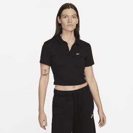 Nike Sportswear Essential Kurzarm-Polo-Oberteil für Damen - Schwarz