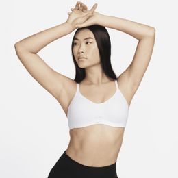 Nike Alate Minimalist Sport-BH mit Polster und leichtem Halt - Weiß