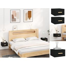 vidaXL Nachttisch Wand-Nachttische 2 Stk Schwarz 35x35x20 cm Bett Nachtschrank Nachkonso