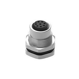 W&Uuml;RTH ELEKTRONIK W&uuml;rth Elektronik Rundsteckverbinder, PG9, R&uuml;ckwandmontage, M12, Steckbuchse, Gerade, Pole - 8, Gel&ouml;tet, Panelmontage - 643160100608