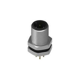 WÜRTH ELEKTRONIK Würth Elektronik Rundsteckverbinder, M12, Schalttafelmontage, M12, Stecker, Gerade, Pole - 4, Gelötet, Panelmontage - 643250100304