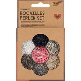 Folia Perlen-Set Rocailles silber mehrfarbig