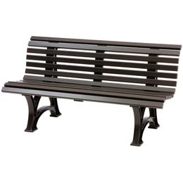 Gartenbank Jamaika 3-Sitzer Braun HxBxT 80x150x64cm Witterungs- & UV-beständiger Kunststoff Parkbank Sitzbank Außenbereich Garten Balkon Terrasse