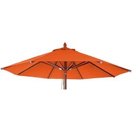 Neuwertig] Ersatz-Bezug für Gastronomie Holz-Sonnenschirm HHG 667, Sonnenschirmbezug Ersatzbezug, rund Ø4m Polyester 3kg terracotta - orange