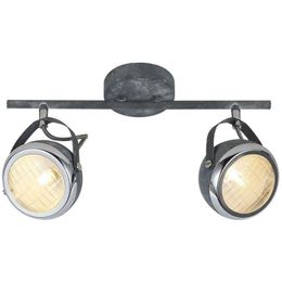 Lampe Rider Spotrohr 2flg grau Beton 2x QT14, G9, 33W, geeignet für Stiftsockellampen (nicht enthalten) Köpfe schwenkbar - grau - Brilliant