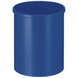 Proregal-betriebsausstattung Zum Besten Preis - Stillvoller runder Metall Papierkorb 15 Liter, HxØ 30,5x25,5cm Blau - Blau